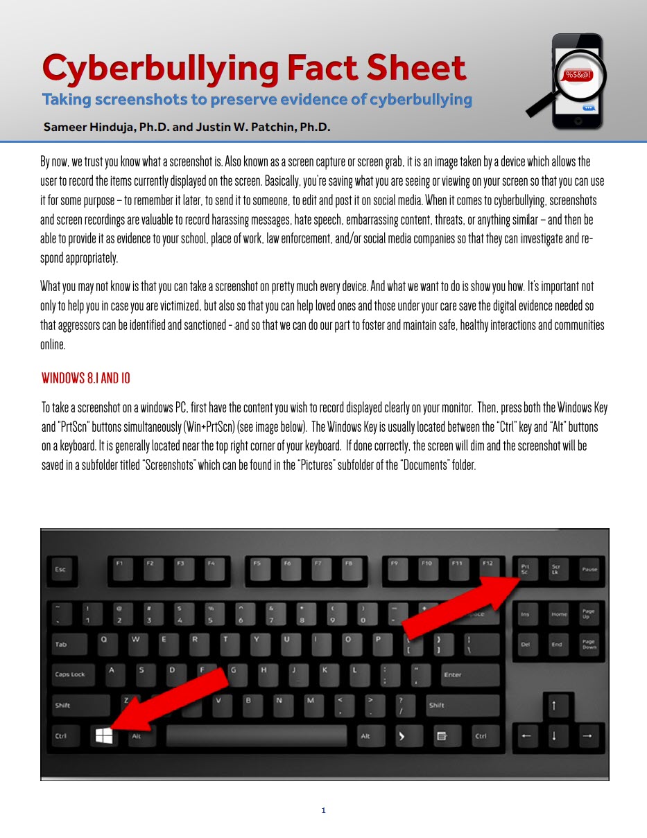 Cyberbullying Fact Sheet: How to Preserve Cyberbullying Evidence ...