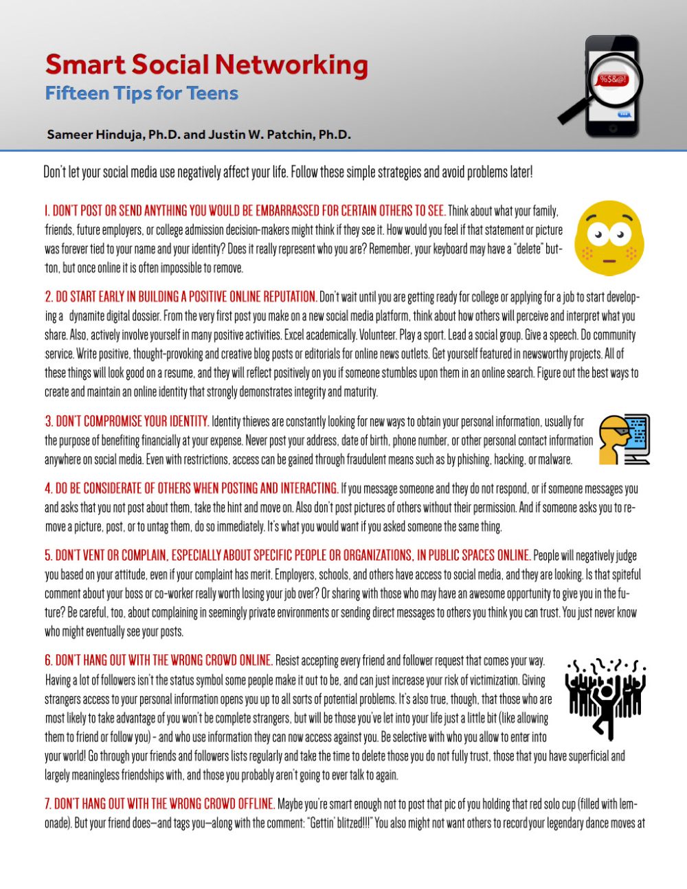 Smart Social Networking: Fifteen Tips for Teens