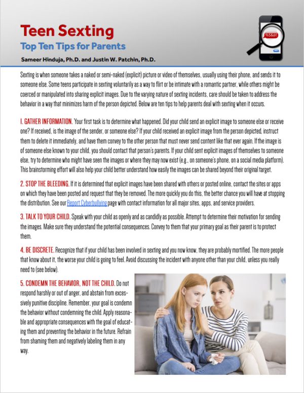 Teen Sexting: Advice for Parents